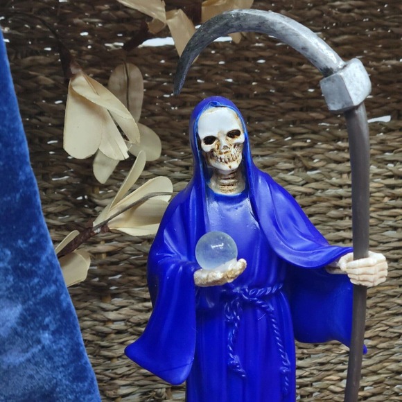Art | Santa Muerte Blue Statue 9 Santa Muerte Holy Death Statue Grim ...